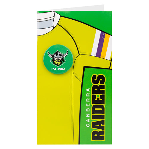 Canberra Raiders NRL BLANK BIRTHDAY GIFT CARD W BADGE AND ENVELOPE ...