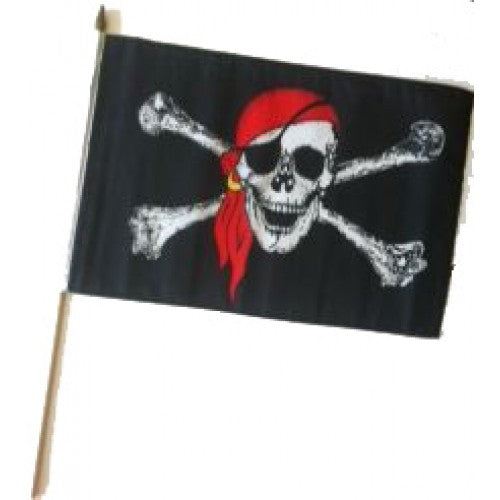Pirate Red Bandana Hand Flag 30x45cm – Carrara Flags